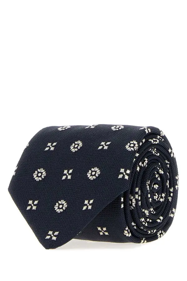 Saint Laurent Embroidered Jacquard Tie