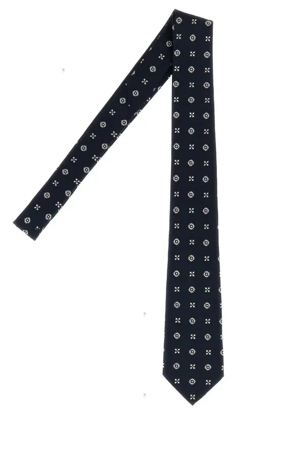 Saint Laurent Embroidered Jacquard Tie