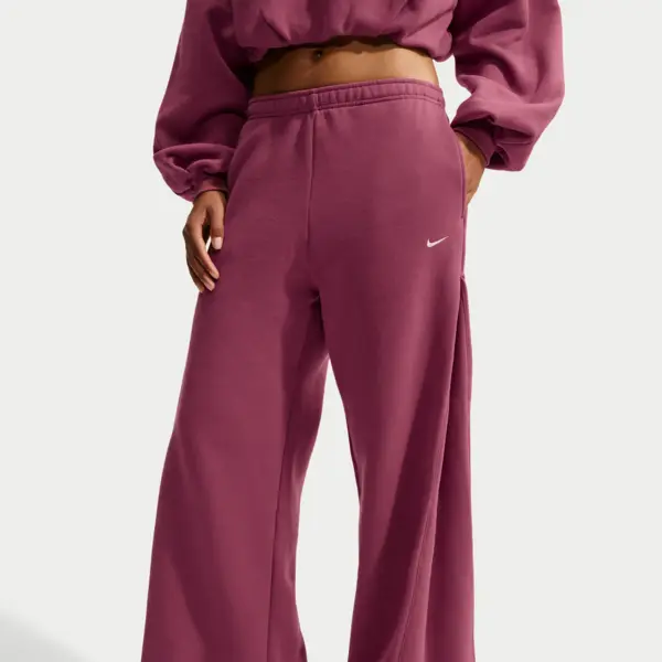 Nike Studio Fleece Medium Weight Loose Pleated Snap Pants