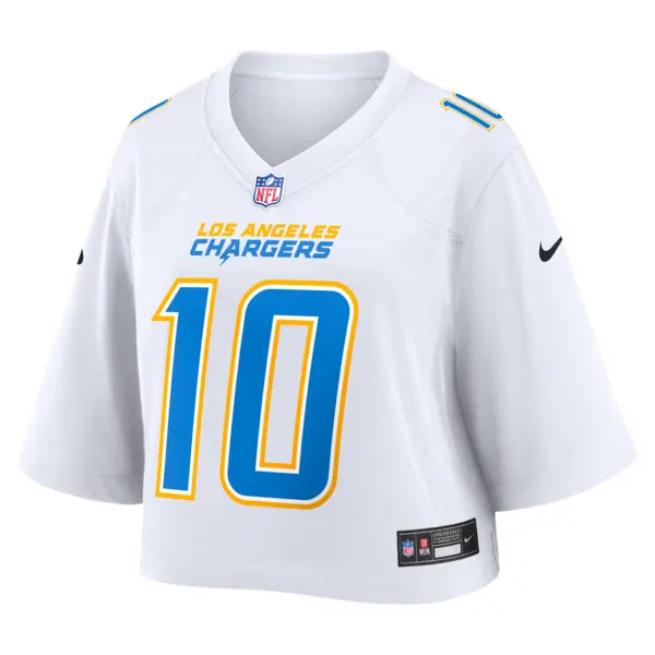 Nike Justin Herbert Los Angeles Chargers Nfl Cropped Tundra Game Jersey - White