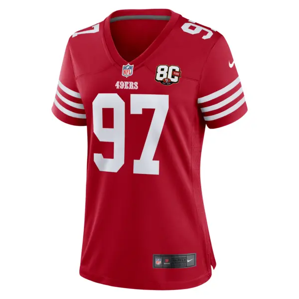 Nike Nick Bosa San Francisco 49ers 80th Anniversary Nfl Game Jersey - Red
