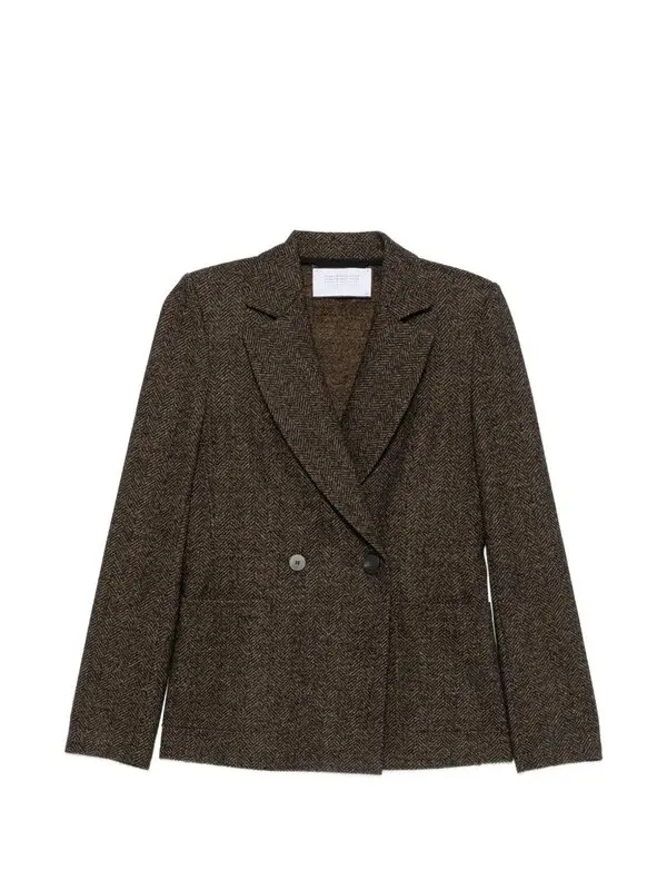 Harris Wharf London Herringbone Double-breasted Jacket