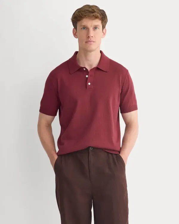 Everlane No-sweat Sweater Polo - Cabernet