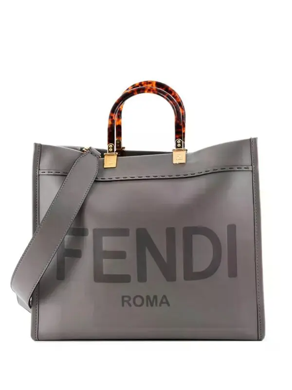 Fendi Sunshine Shopper Leather Medium Tote Bag