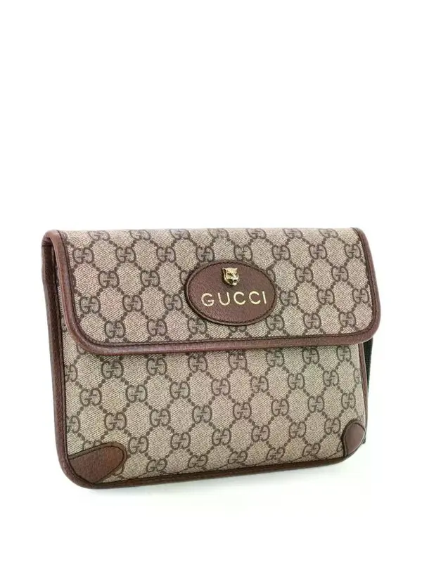 Gucci Neo Vintage Flap Gg Coated Canvas Belt Bag - Brown