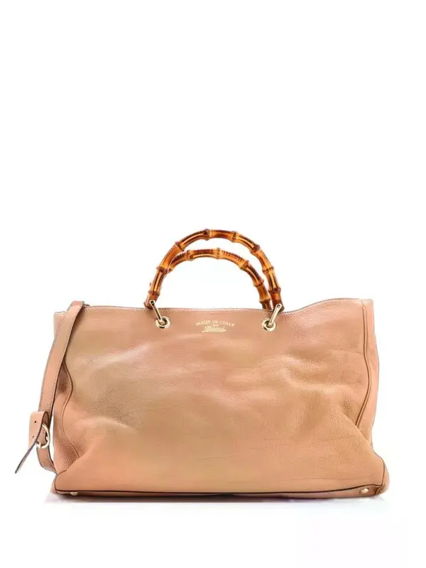 Gucci Bamboo Shopper Leather Large Tote Bag