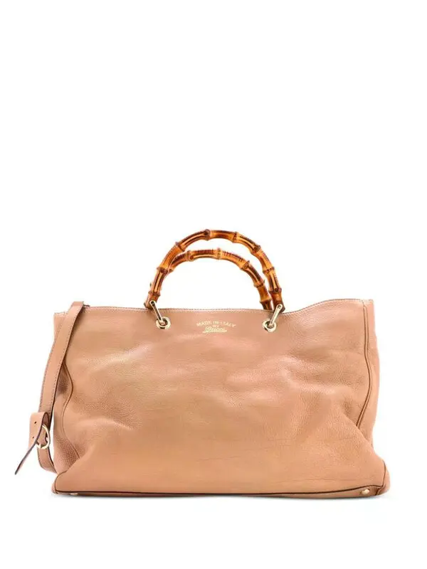 Gucci Leather Large Tote Bag - Neutrals