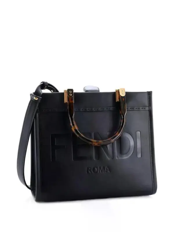 Fendi Sunshine Shopper Leather Small Tote Bag