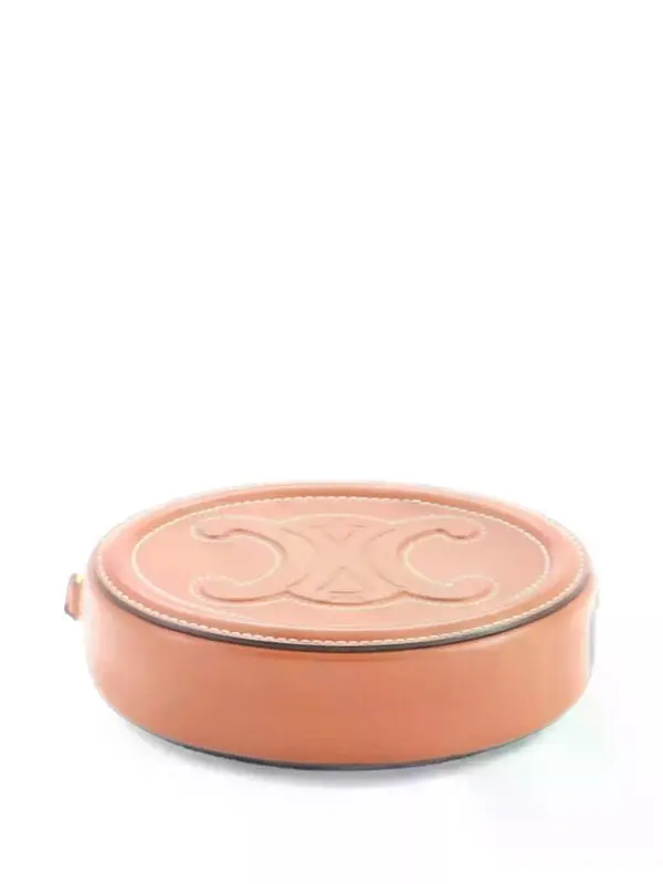 Celine Triomphe Oval Leather Mini Crossbody Bag - Brown