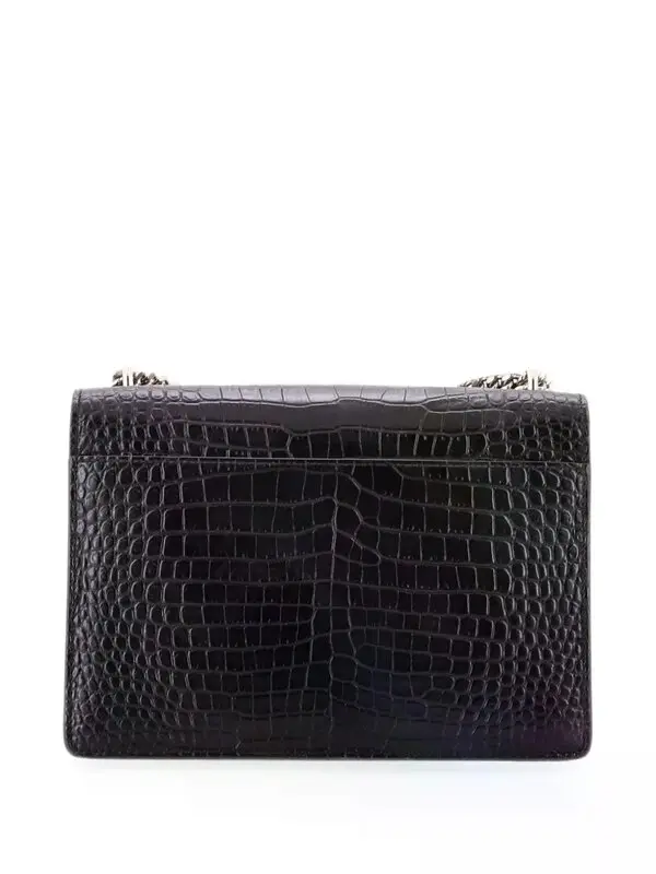 Saint Laurent Sunset Crocodile Embossed Leather Medium Crossbody Bag