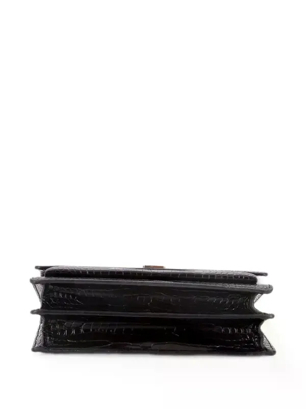 Saint Laurent Sunset Crocodile Embossed Leather Medium Crossbody Bag