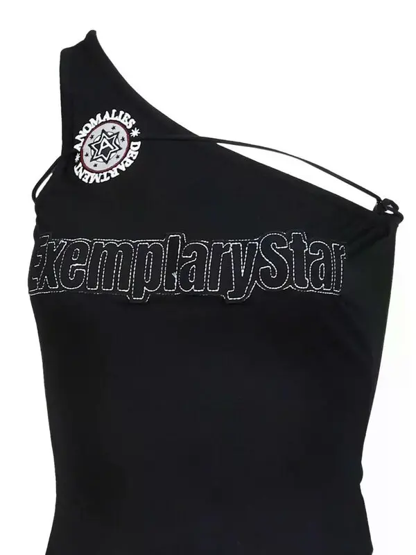 ANOMALIES DEPARTMENT Badge-appliqué Tie-up Top