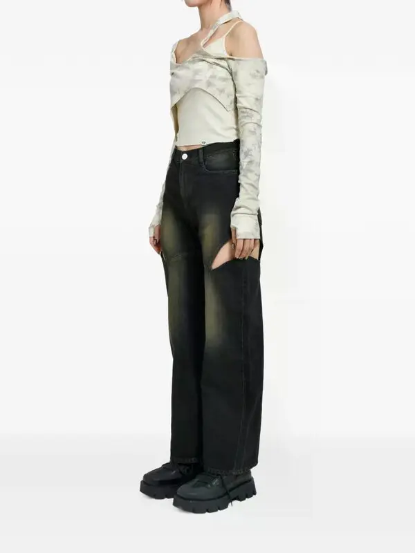VIVAMUS Cut-out Washed Jeans