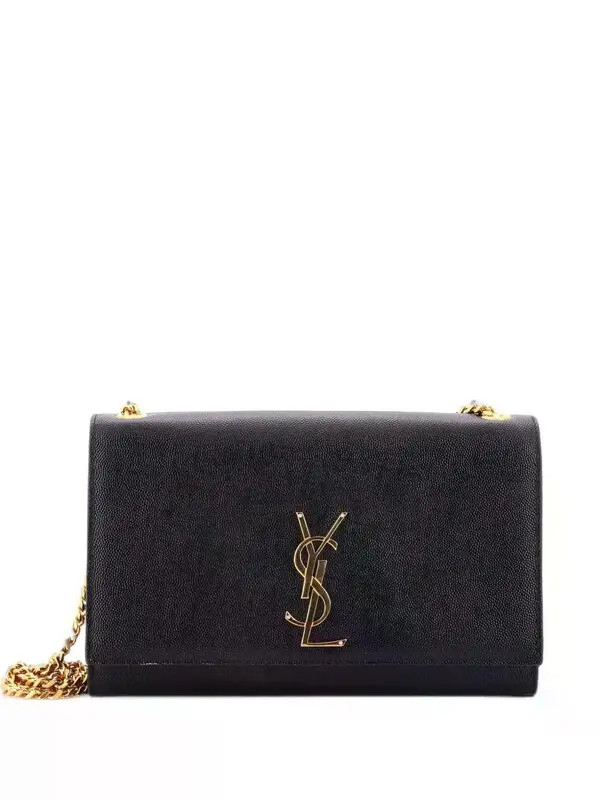 Saint Laurent Classic Monogram Grainy Leather Medium Crossbody Bag - Black