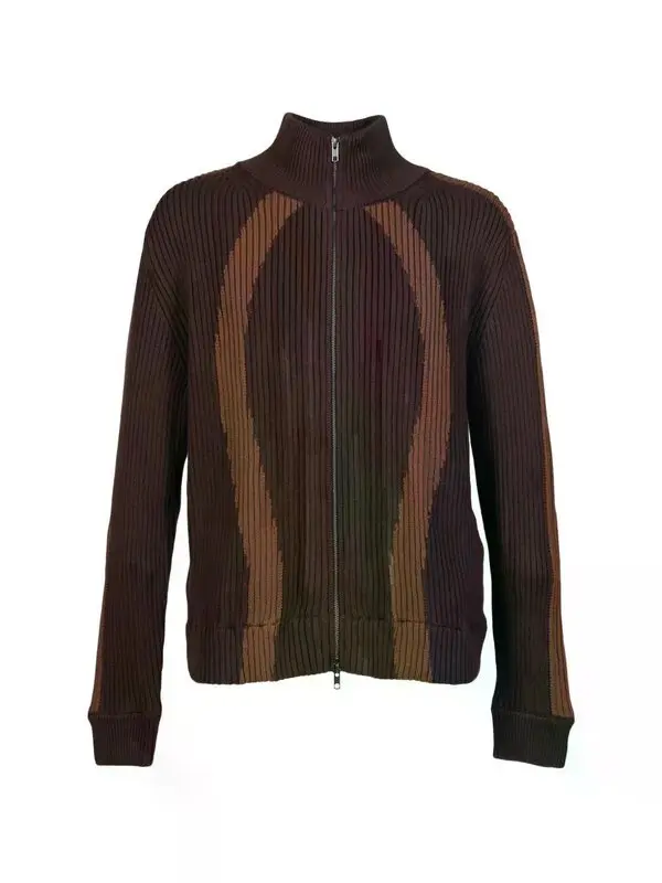 VIVAMUS Ribbed-knit Double-zip Cardigan