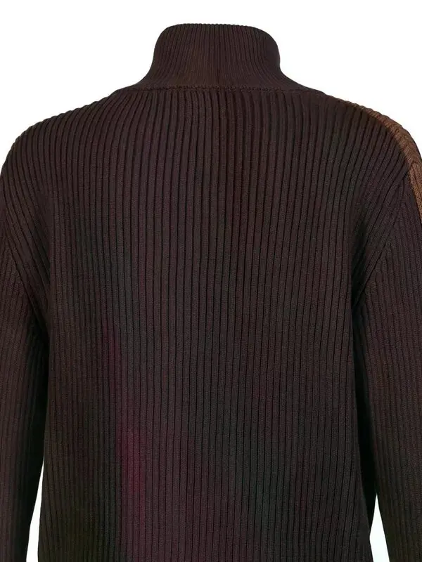 VIVAMUS Ribbed-knit Double-zip Cardigan