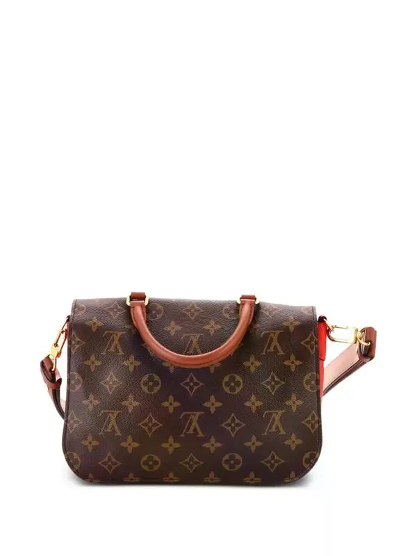 LOUIS VUITTON Vaugirard Handbag Monogram Canvas With Leather Satchel - Red