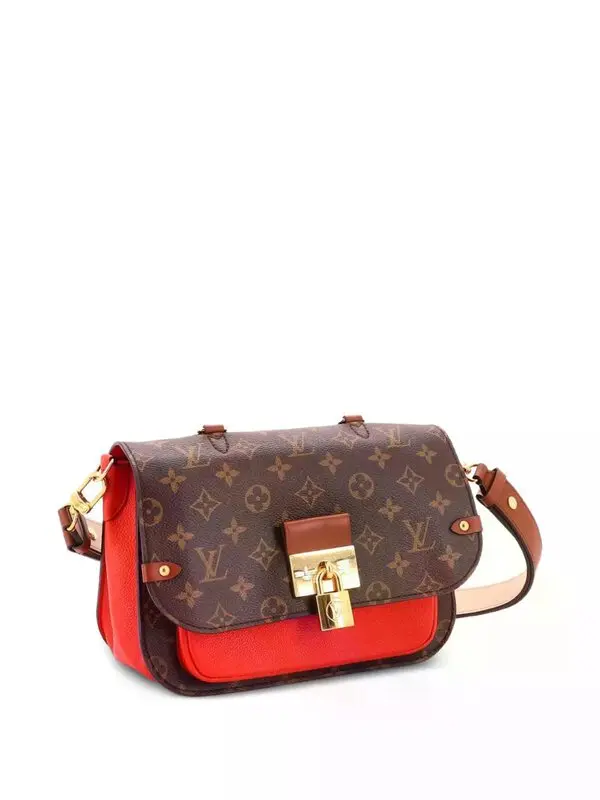 LOUIS VUITTON Vaugirard Handbag Monogram Canvas With Leather Satchel - Red
