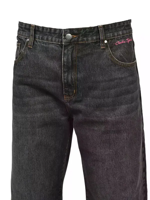 COLOR SPACE Logo-print Straight-leg Jeans