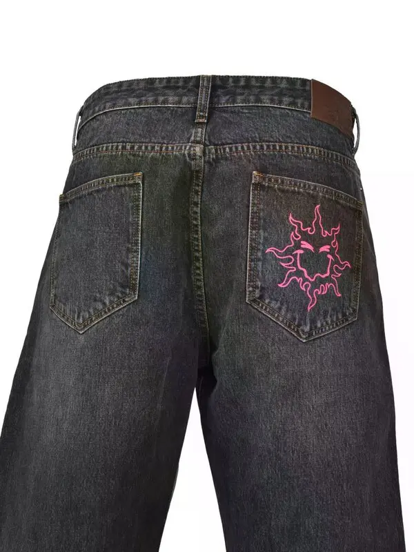 COLOR SPACE Logo-print Straight-leg Jeans