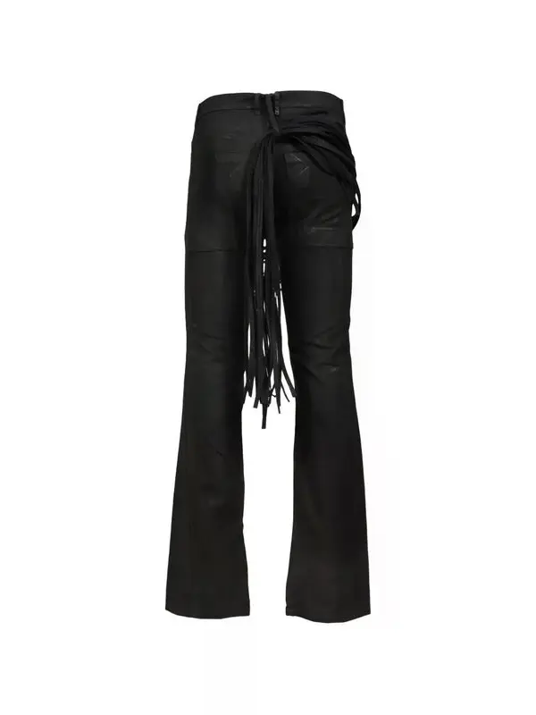 ONRUSH Fringe-detail Waxed Denim Jeans