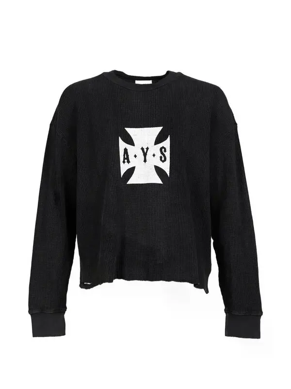 ASKYURSELF Destroyer Cross Waffle-knit T-shirt