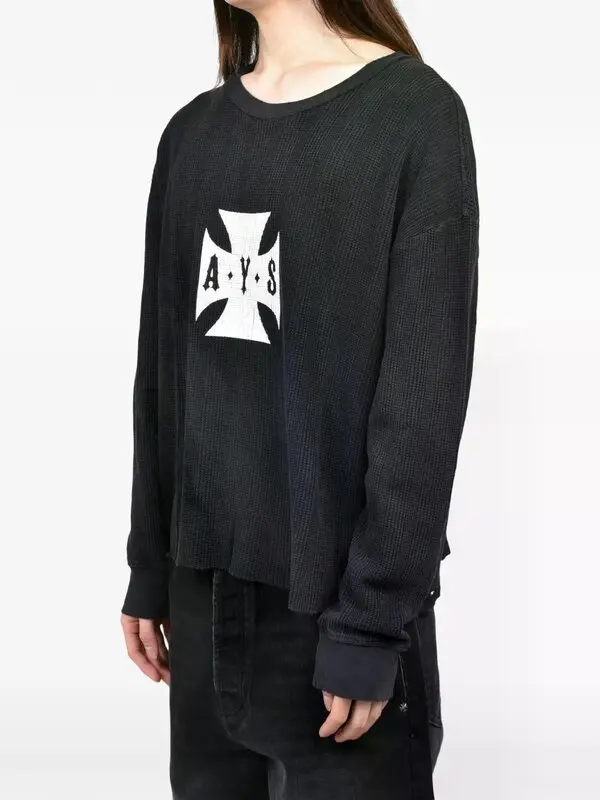 ASKYURSELF Destroyer Cross Waffle-knit T-shirt