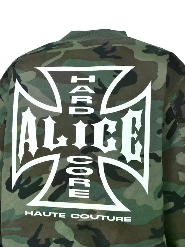 ALICE HOLLYWOOD Camouflage-print Logo-print Bomber Jacket