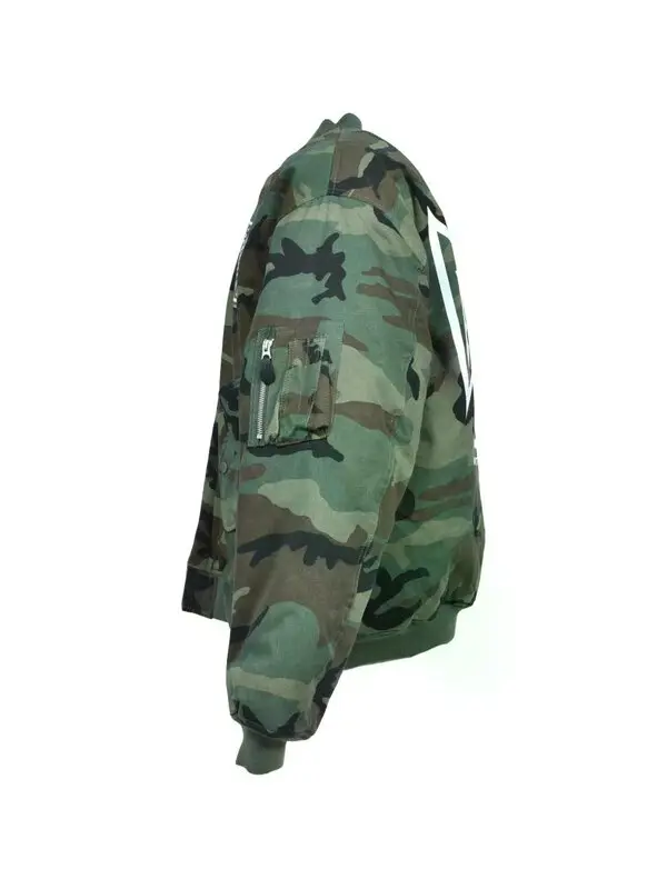 ALICE HOLLYWOOD Camouflage-print Logo-print Bomber Jacket