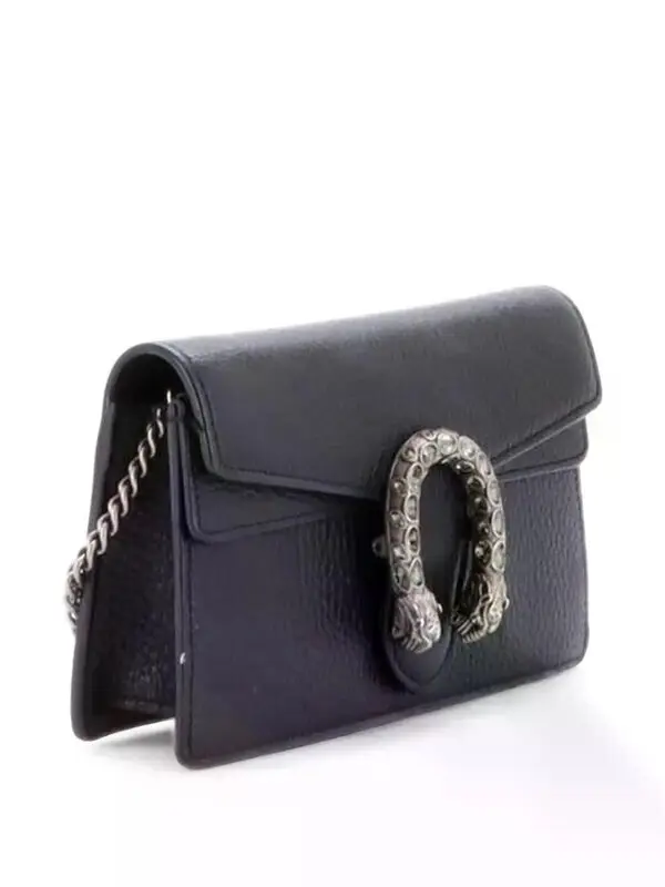 Gucci Dionysus Bag Leather Super Mini Crossbody Bag - Black