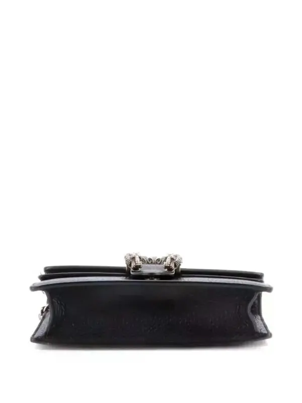 Gucci Dionysus Bag Leather Super Mini Crossbody Bag - Black