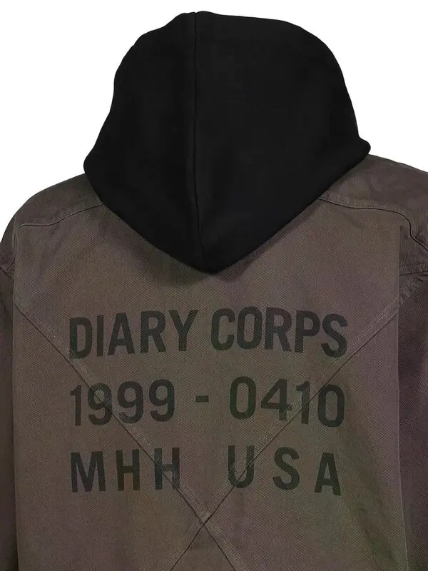 DIARY 1999 Logo-print Hooded Shirt