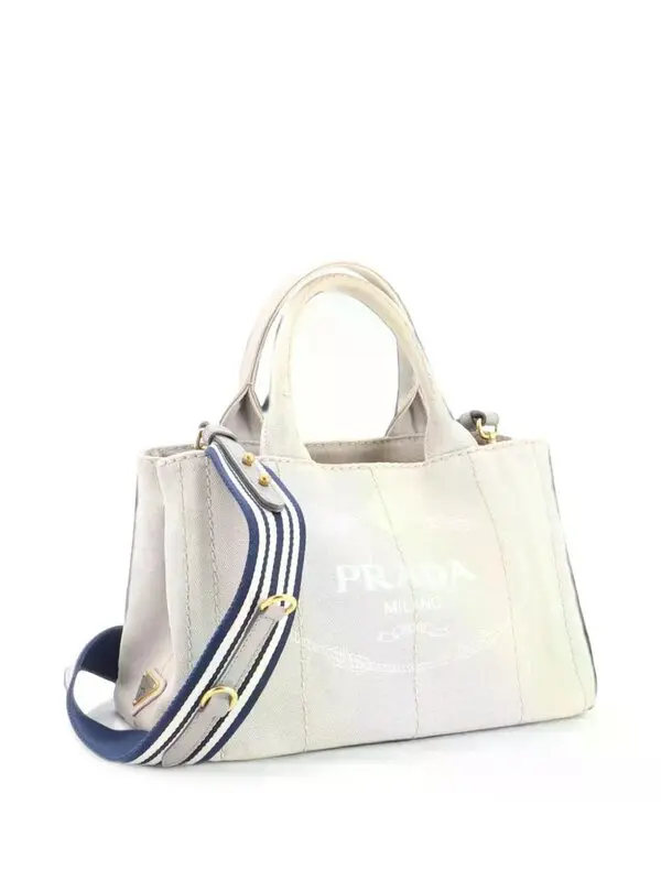 Prada Canapa Convertible Canvas Mini Tote Bag