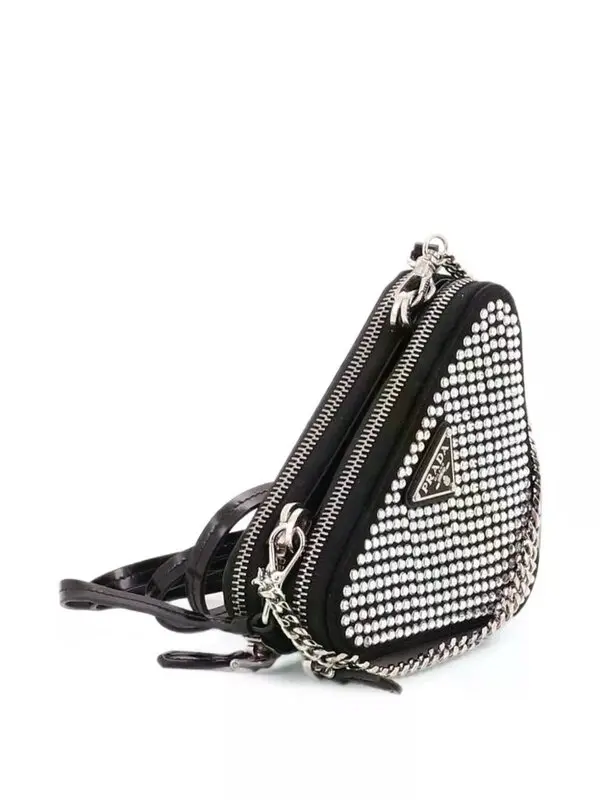 Prada Crystal Embellished Satin Mini Crossbody Bag