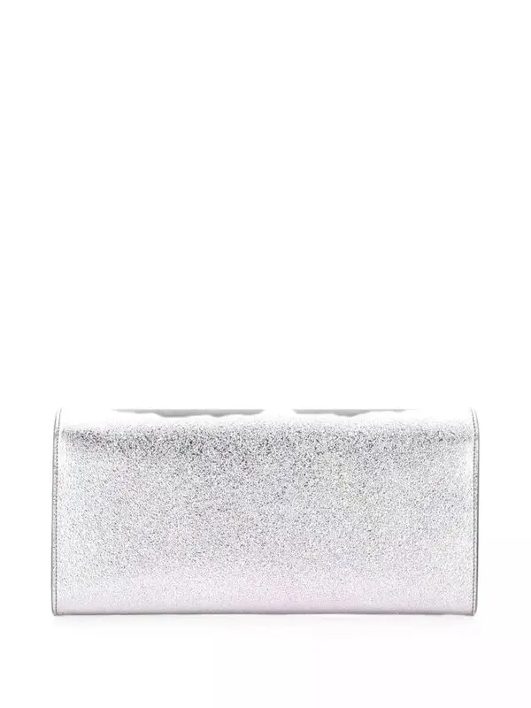 Saint Laurent Metallic Calfskin Classic Monogram Long Clutch Bag - Silver