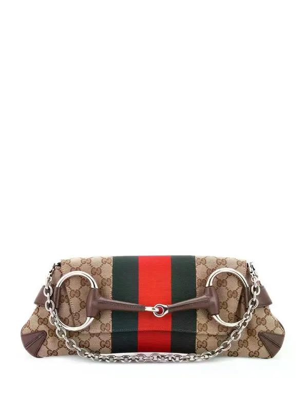 Gucci Horsebit Gg Canvas Medium Shoulder Bag - Brown