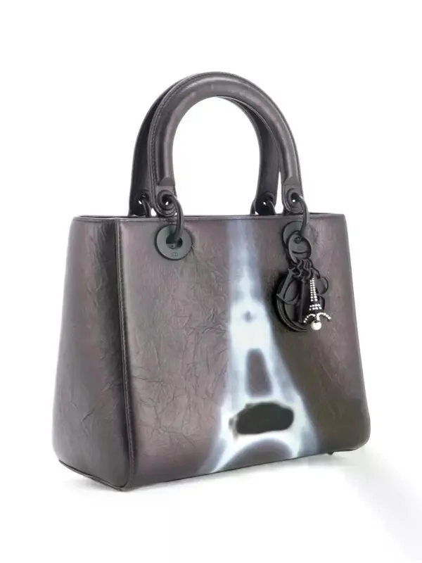 Dior Limited Edition Eiffel Tower Printed Leather Medium Tote Bag