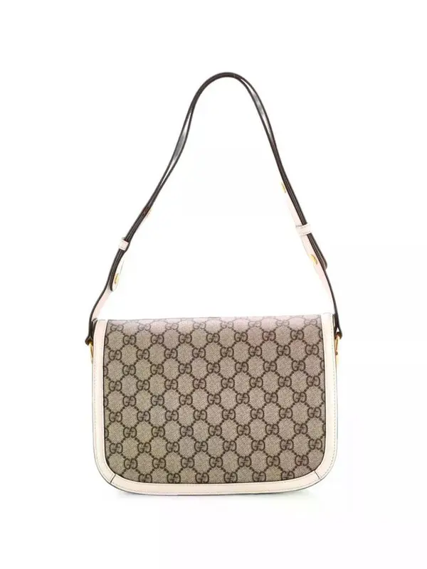 Gucci Horsebit 1955 Gg Coated Canvas With Leather Small Shoulder Bag