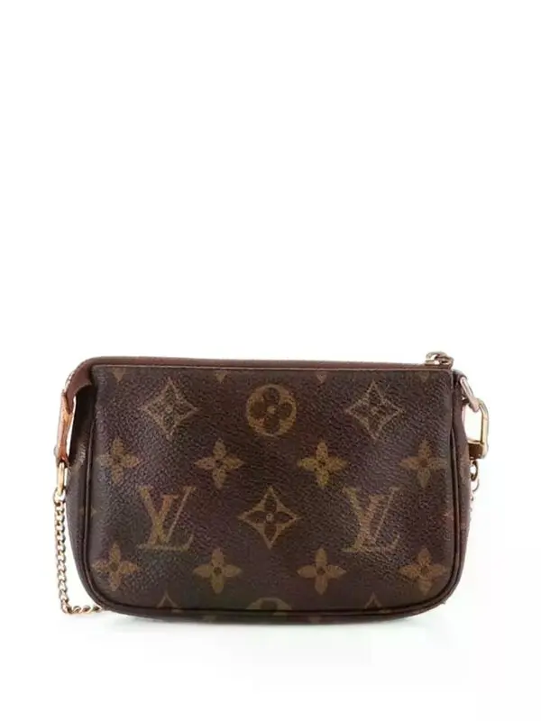 LOUIS VUITTON Monogram Canvas Mini Pochette Accessoires Clutch Bag