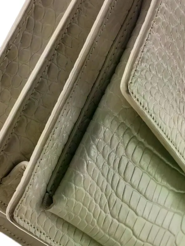 Saint Laurent Sunset Crocodile Embossed Leather Medium Crossbody Bag
