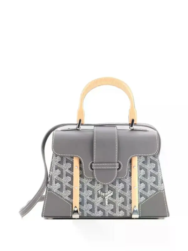 Goyard Structured Saigon Top Handle Coated Canvas With Leather Mini Satchel