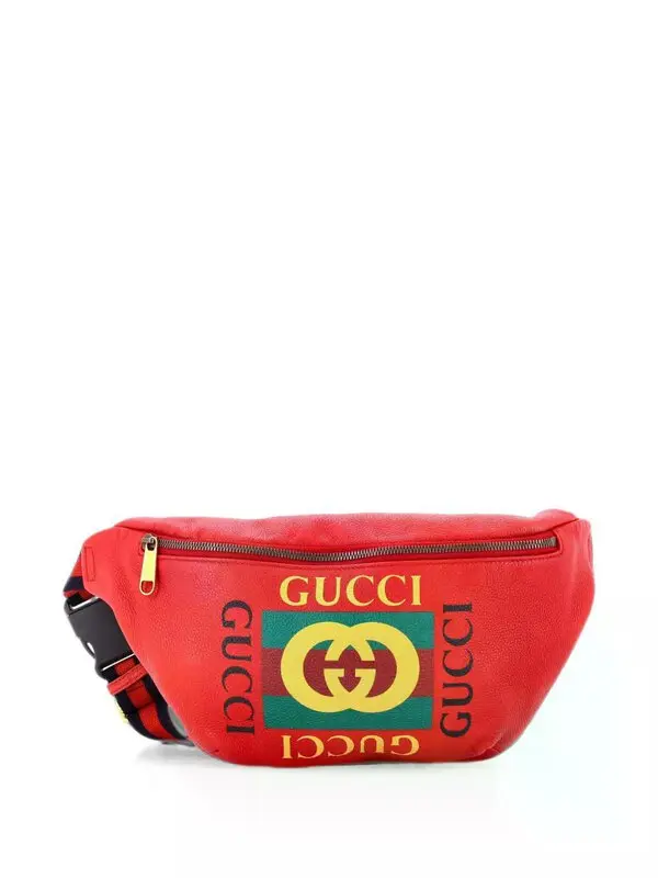 Gucci Logo Printed Leather Medium Belt Bag