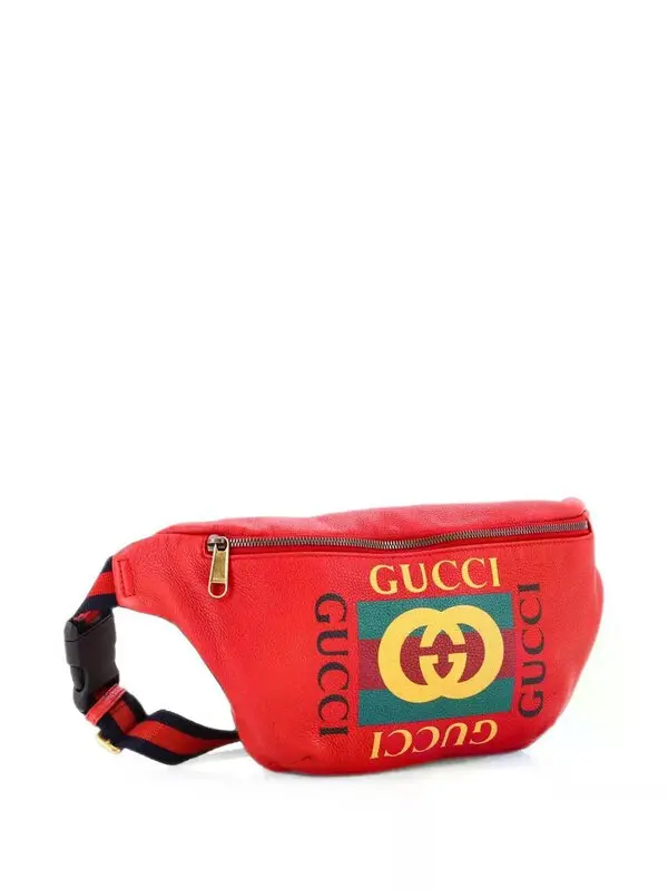 Gucci Logo Printed Leather Medium Belt Bag