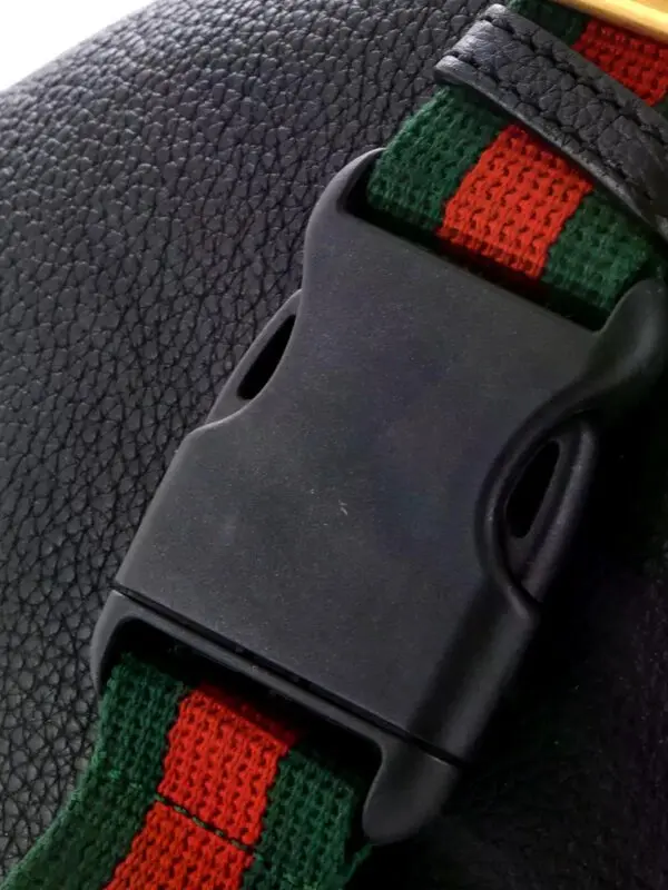 Gucci Logo Printed Leather Medium Belt Bag - Black