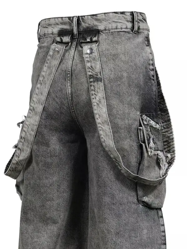 FINE CHAOS Quilted Star-patch Cargo Jeans