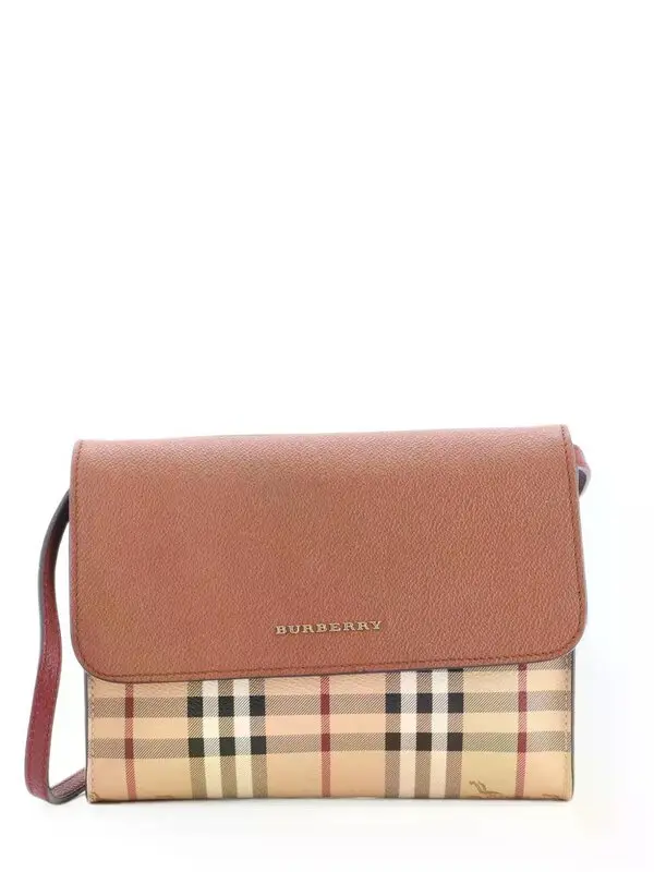 Burberry Loxley Haymarket Coated Canvas And Leather Small Cross Body Bag - Brown
