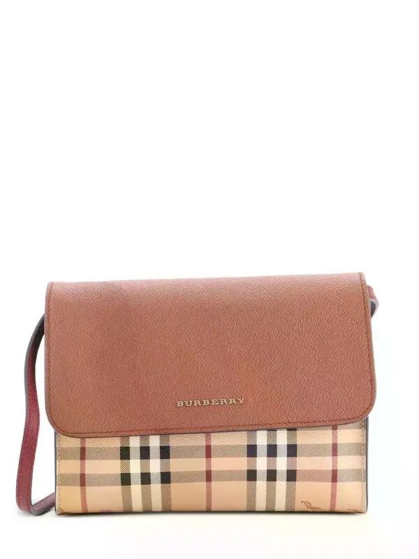 Burberry Loxley Haymarket Coated Canvas And Leather Cross Body Bag - Brown