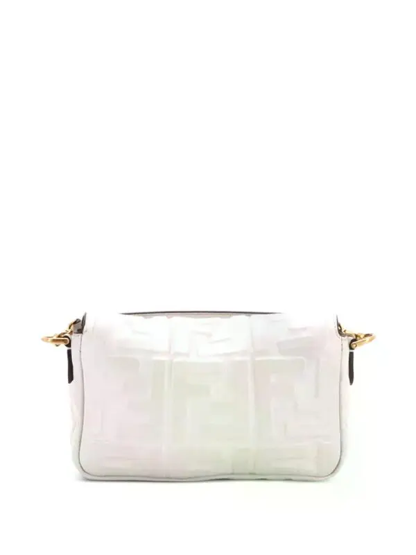 Fendi Embossed Leather Baguette Mini Crossbody Bag