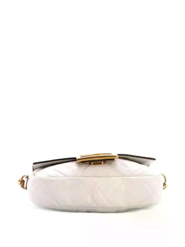 Fendi Embossed Leather Baguette Mini Crossbody Bag