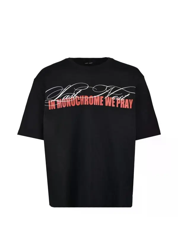 LAST NEST Graphic-logo Box-silhouette T-shirt